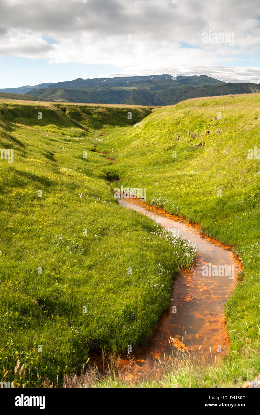 small river on the heights of Vik in Iceland Stock Photo - Alamy