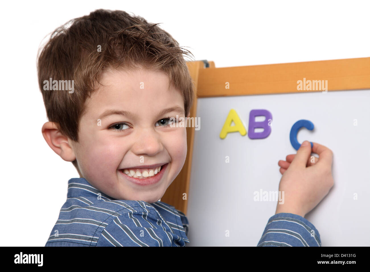 cute young boy learning the ABC Stock Photo - Alamy