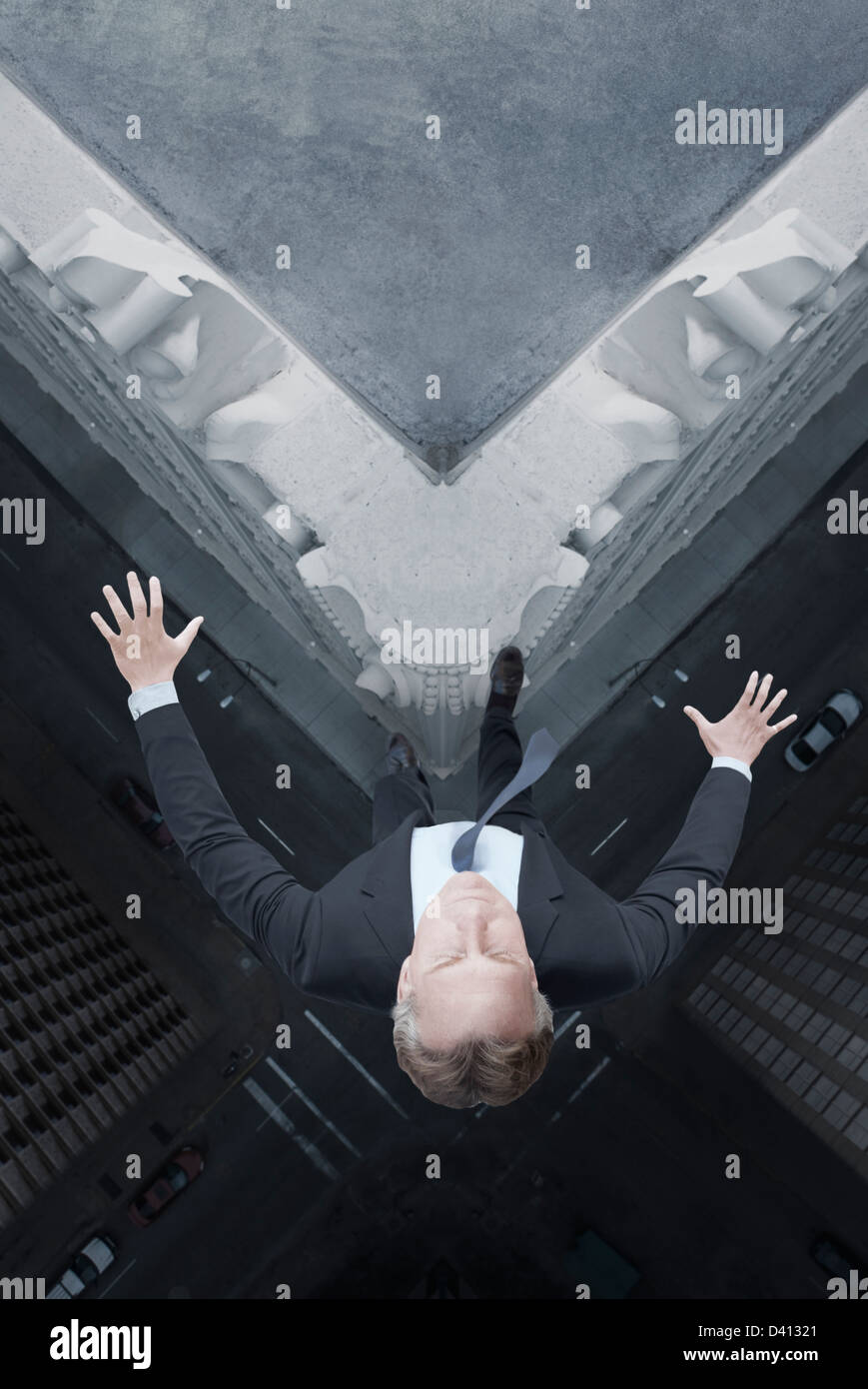 Suicide businessman building roof hi-res stock photography and images ...