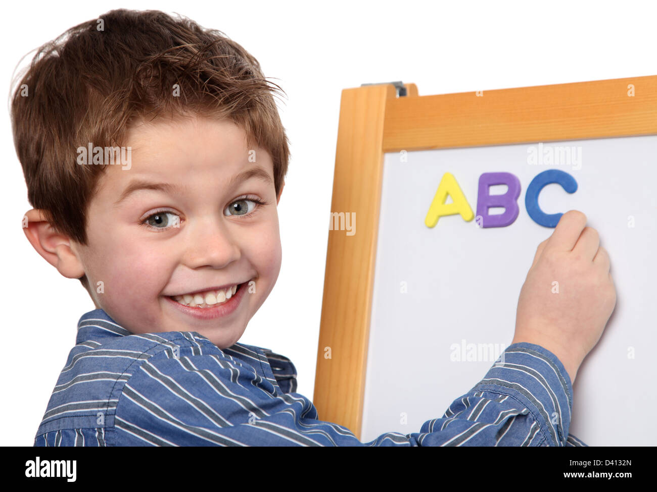 cute young boy learning the ABC Stock Photo - Alamy