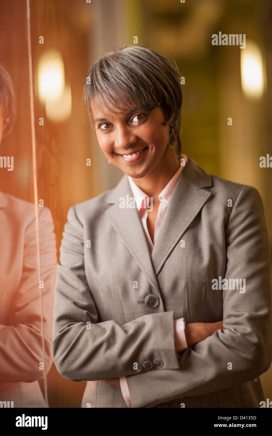 Black businesswoman smiling Stock Photo - Alamy