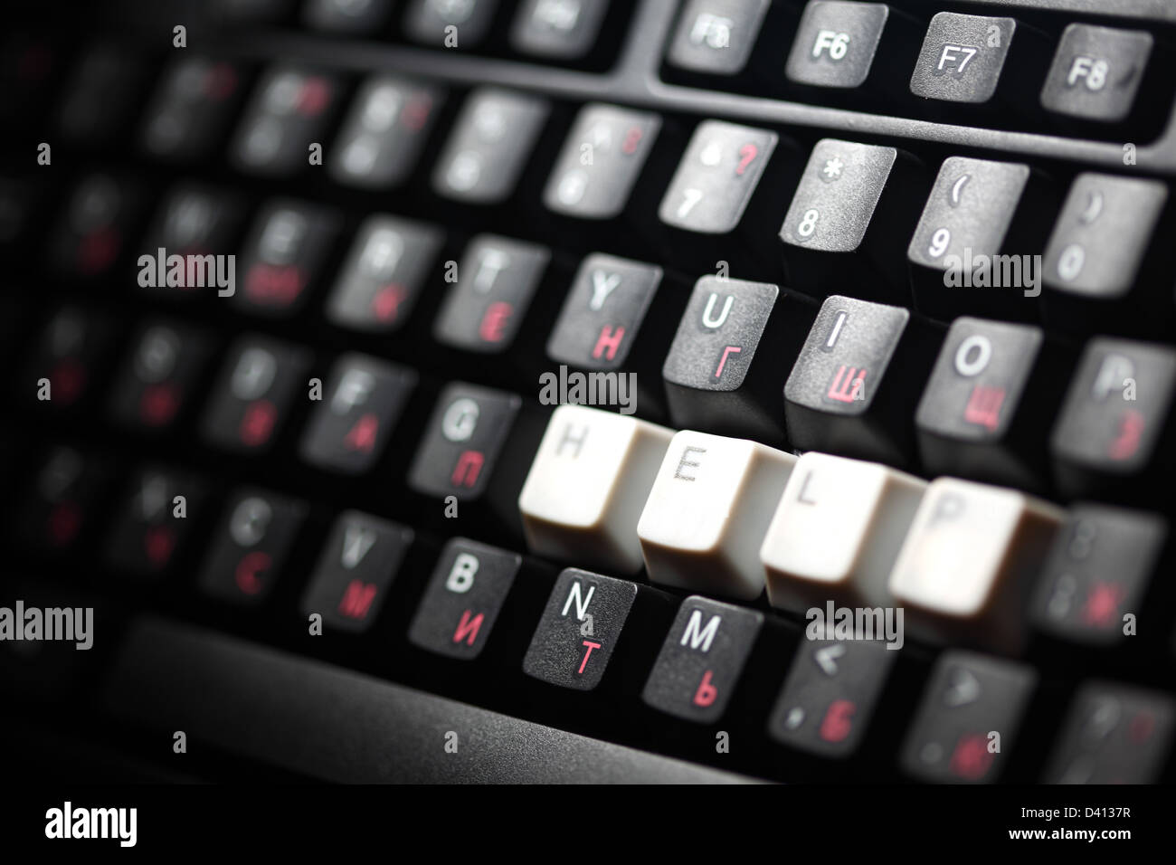Help keyboard concept Stock Photo - Alamy