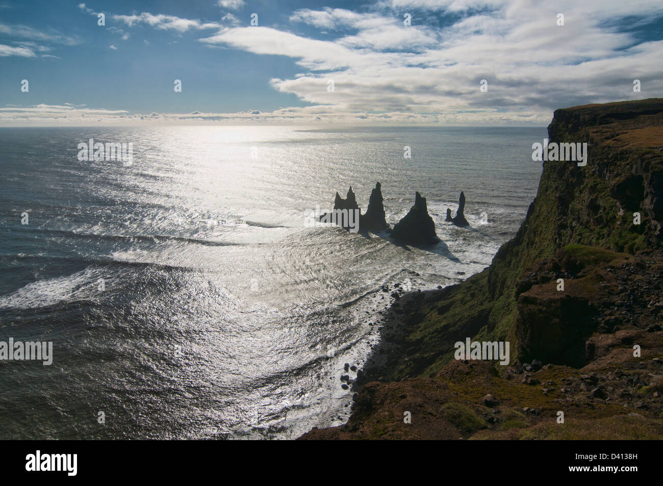 Reynisdrangar sea stack column in Vik, southern Iceland Stock Photo - Alamy