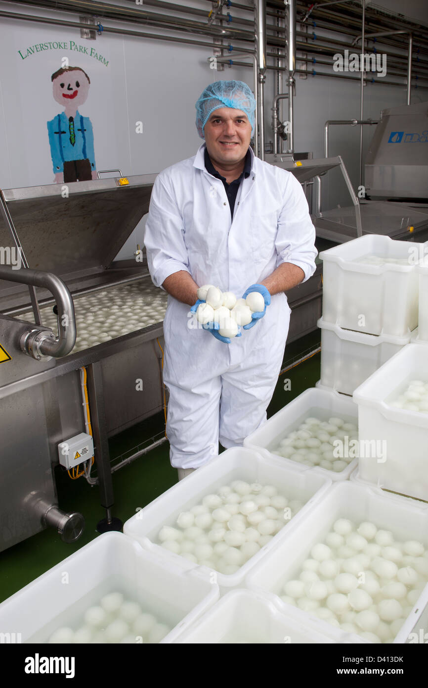 Mozzarella Maker Laverstoke Farm Stock Photo - Alamy