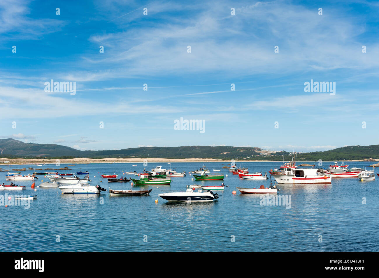 Harbour at village of Corrubedo, Rias Baixas, Galicia, Spain Stock ...