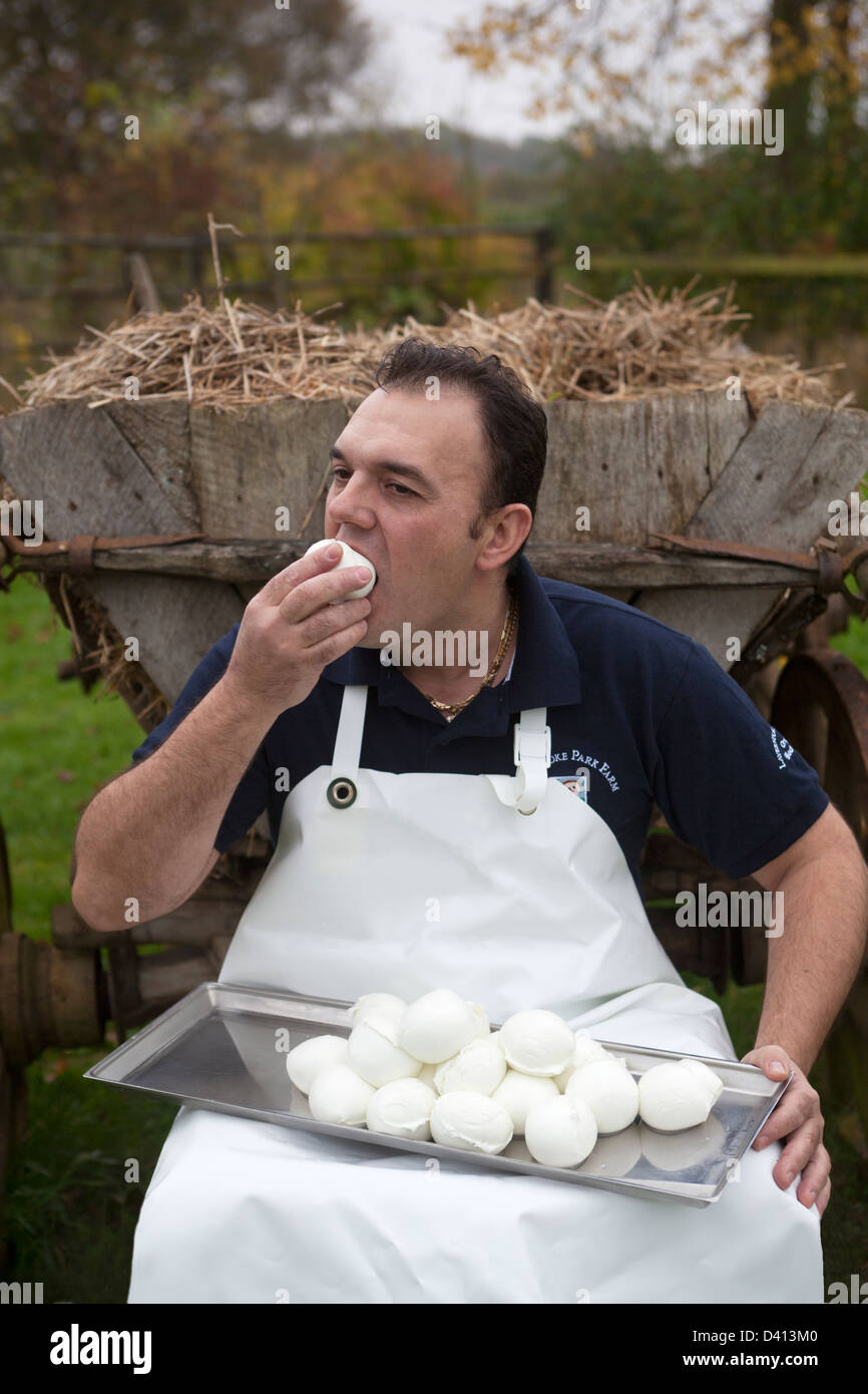 Mozzarella Maker Laverstoke Farm Stock Photo - Alamy