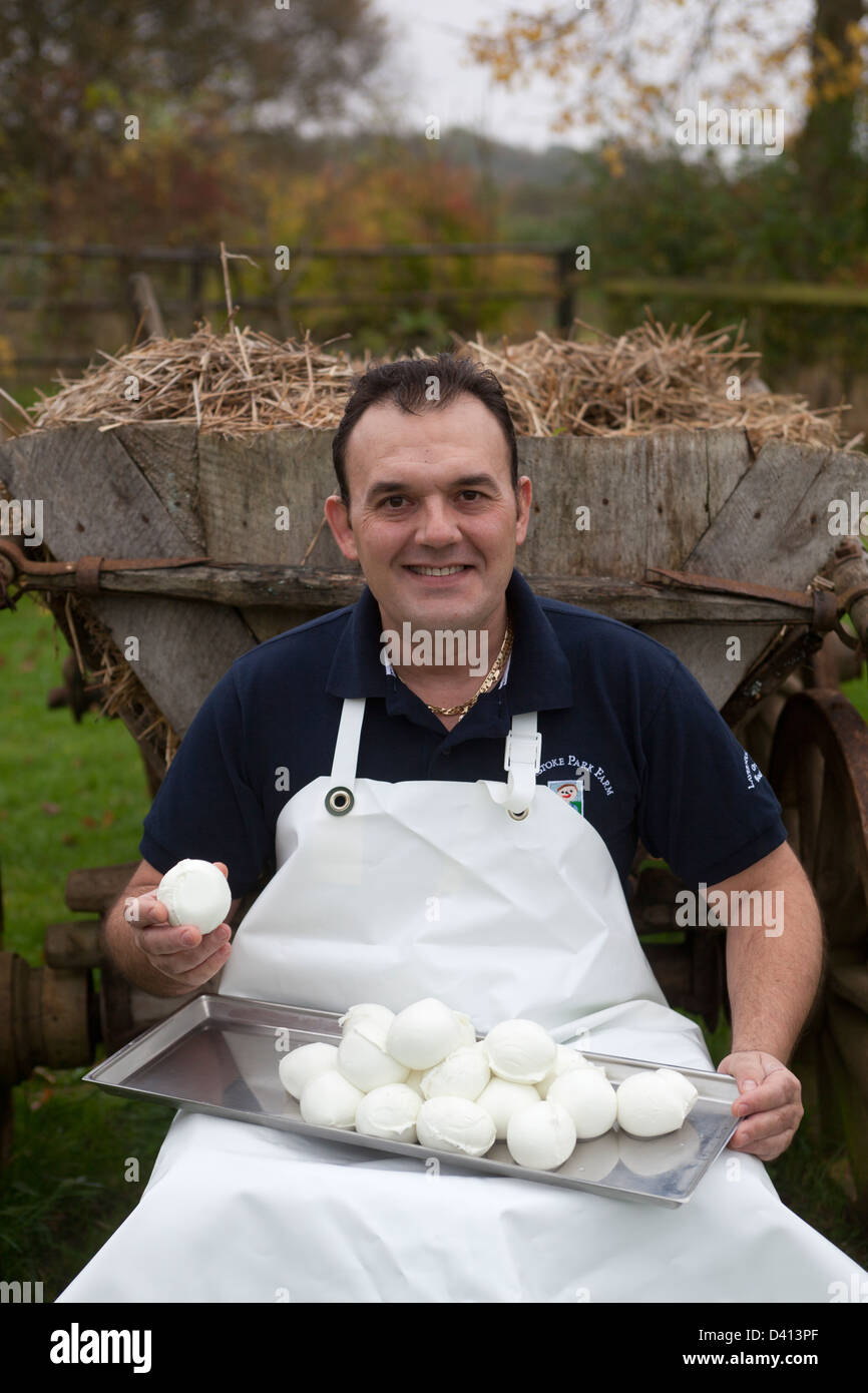 Mozzarella Maker Laverstoke Farm Stock Photo - Alamy