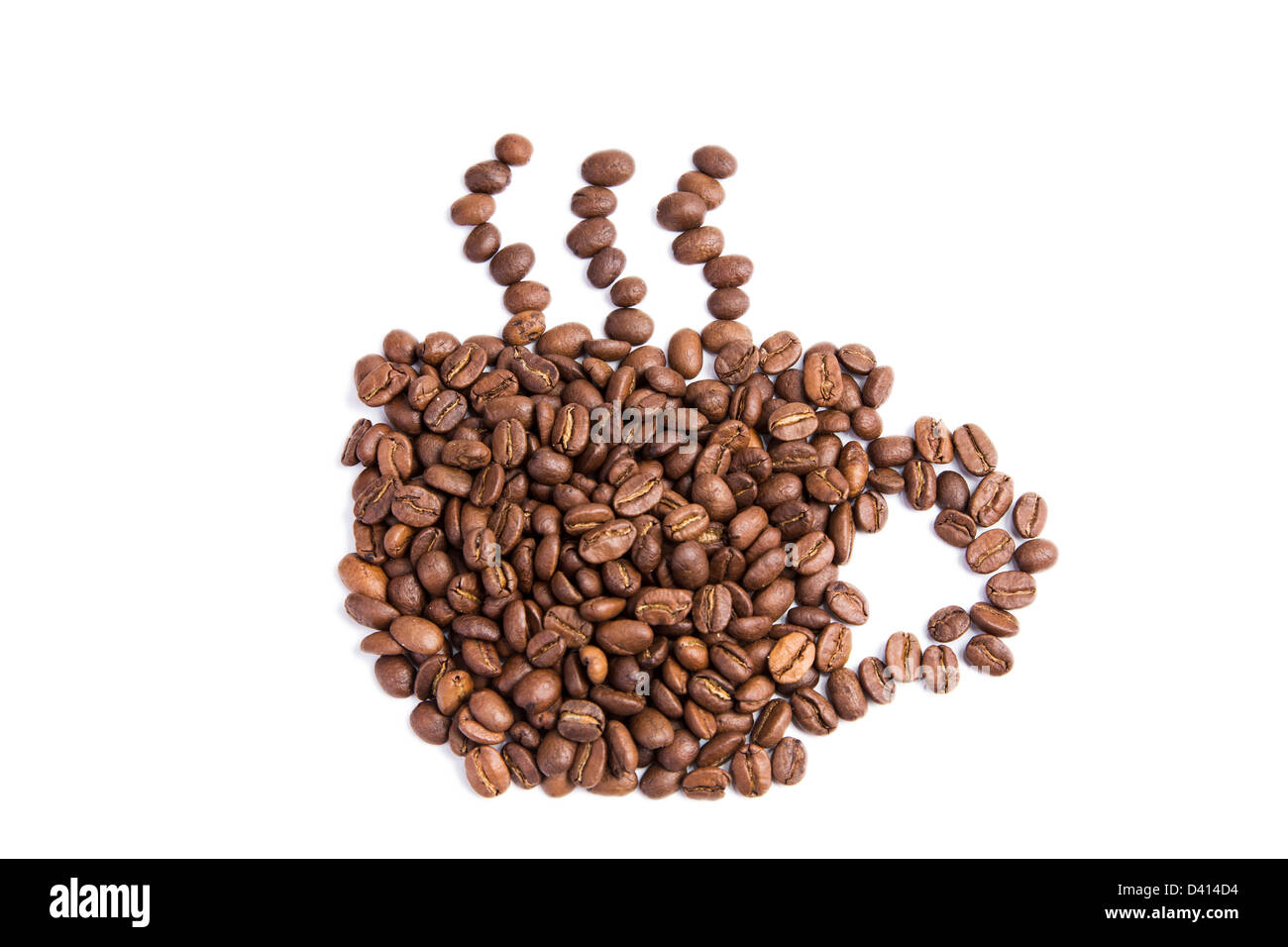 Coffee beans in a shape of coffee cup isolated on white Stock Photo - Alamy
