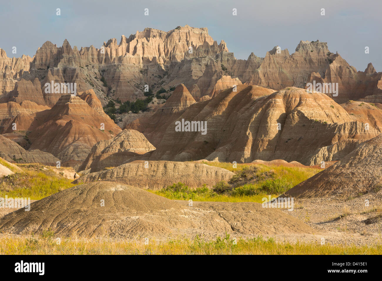 Peaks of erosion in Badlands National Park South Dakota. Summer. USA ...