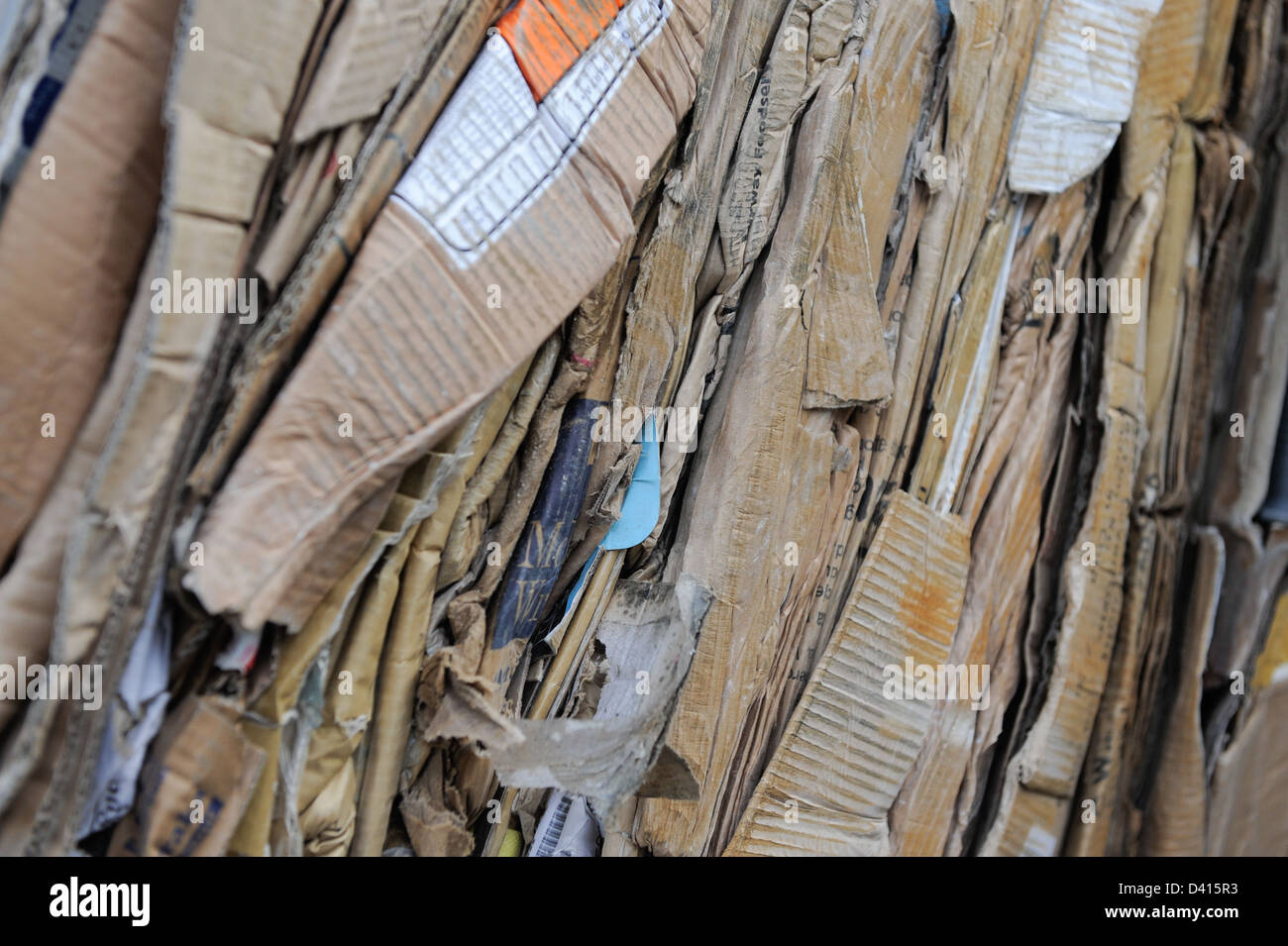Cardboard recycling at recycling plant Stock Photo - Alamy