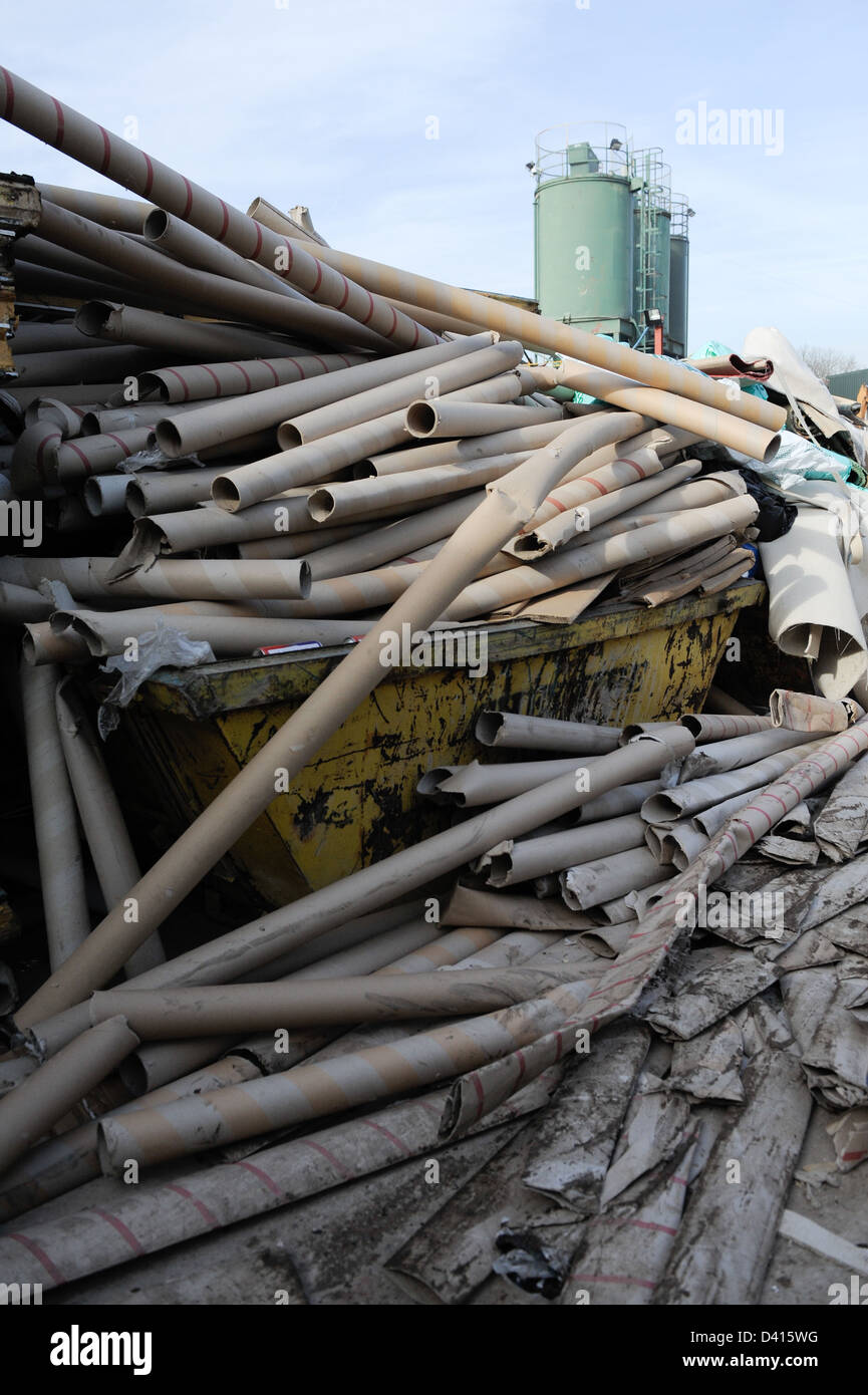 Cardboard recycling at recycling plant Stock Photo - Alamy