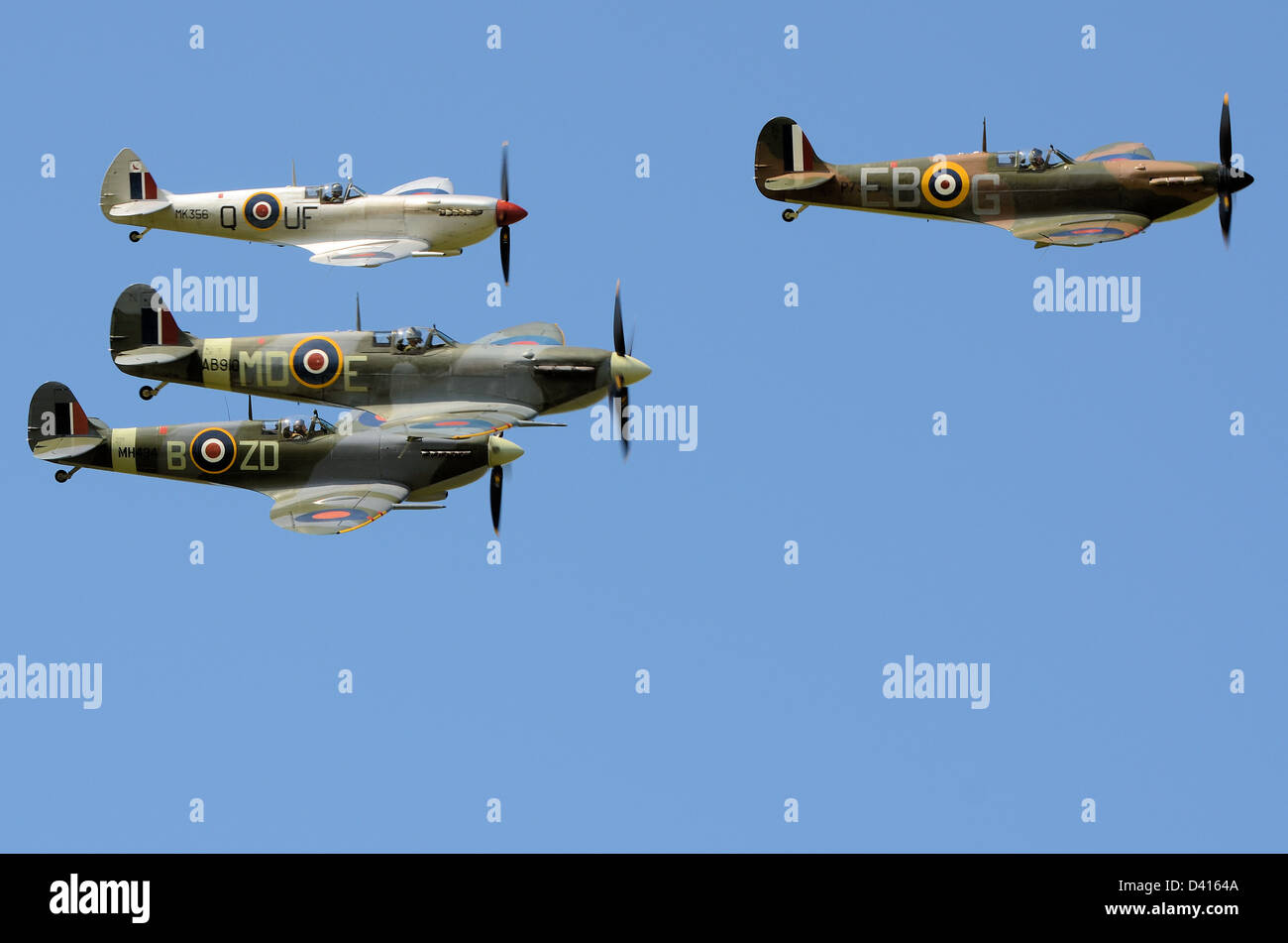 Supermarine Spitfires Flying In Blue Skies Over England As They Might