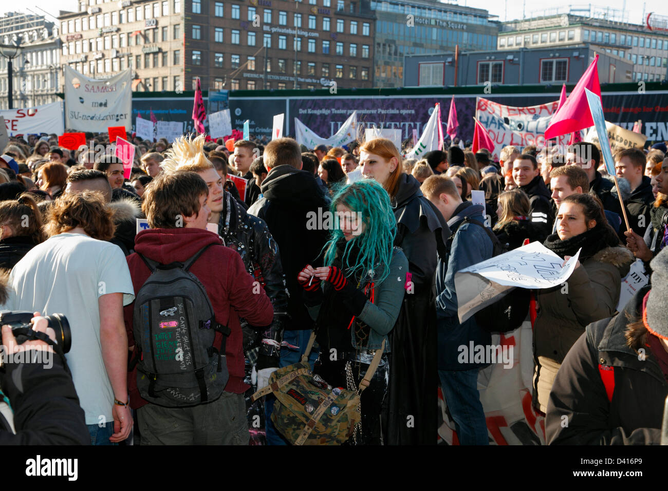 Copenhagen, Denmark. 28th February 2013. Students from all over Denmark ...