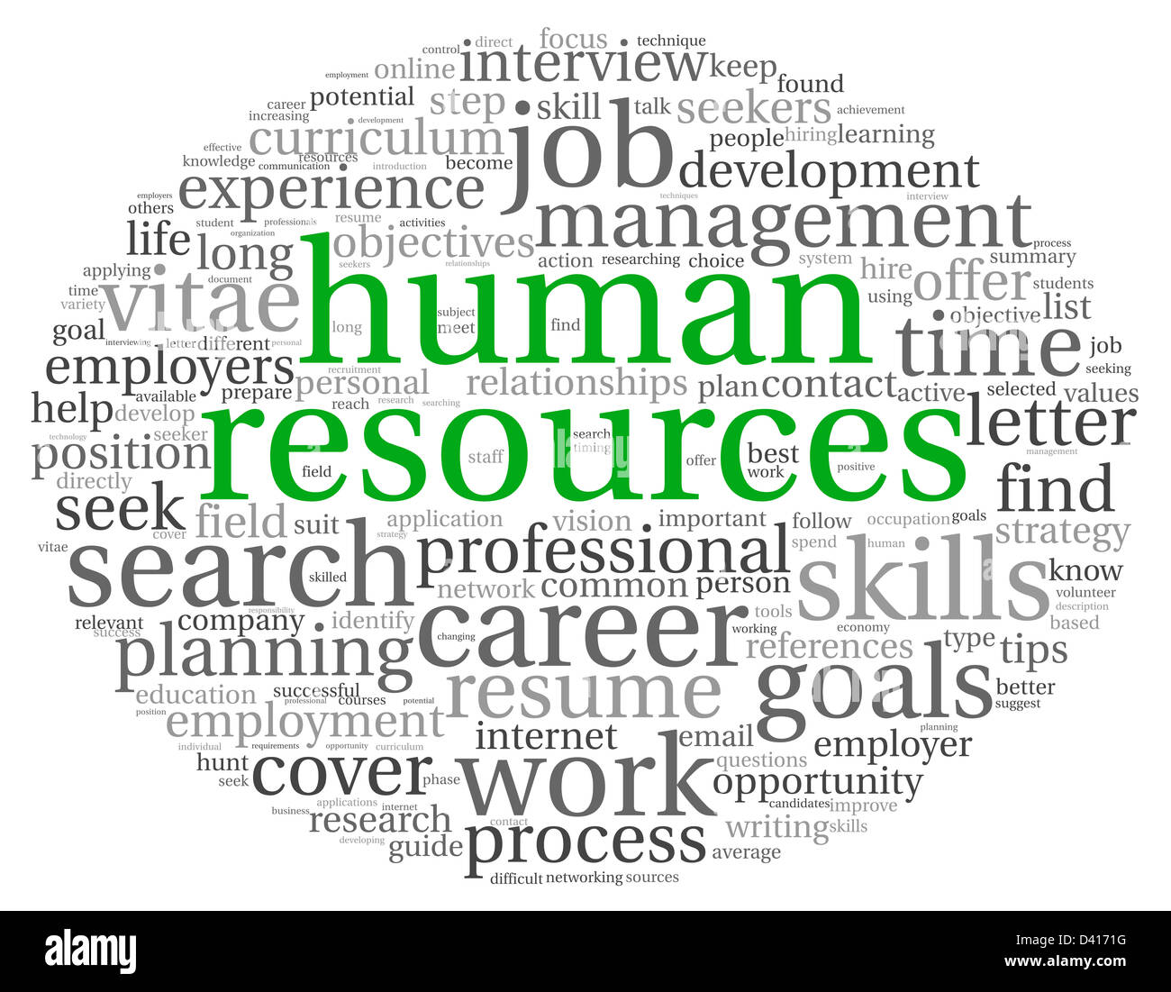 Human resources concept in tag cloud on white background Stock Photo ...