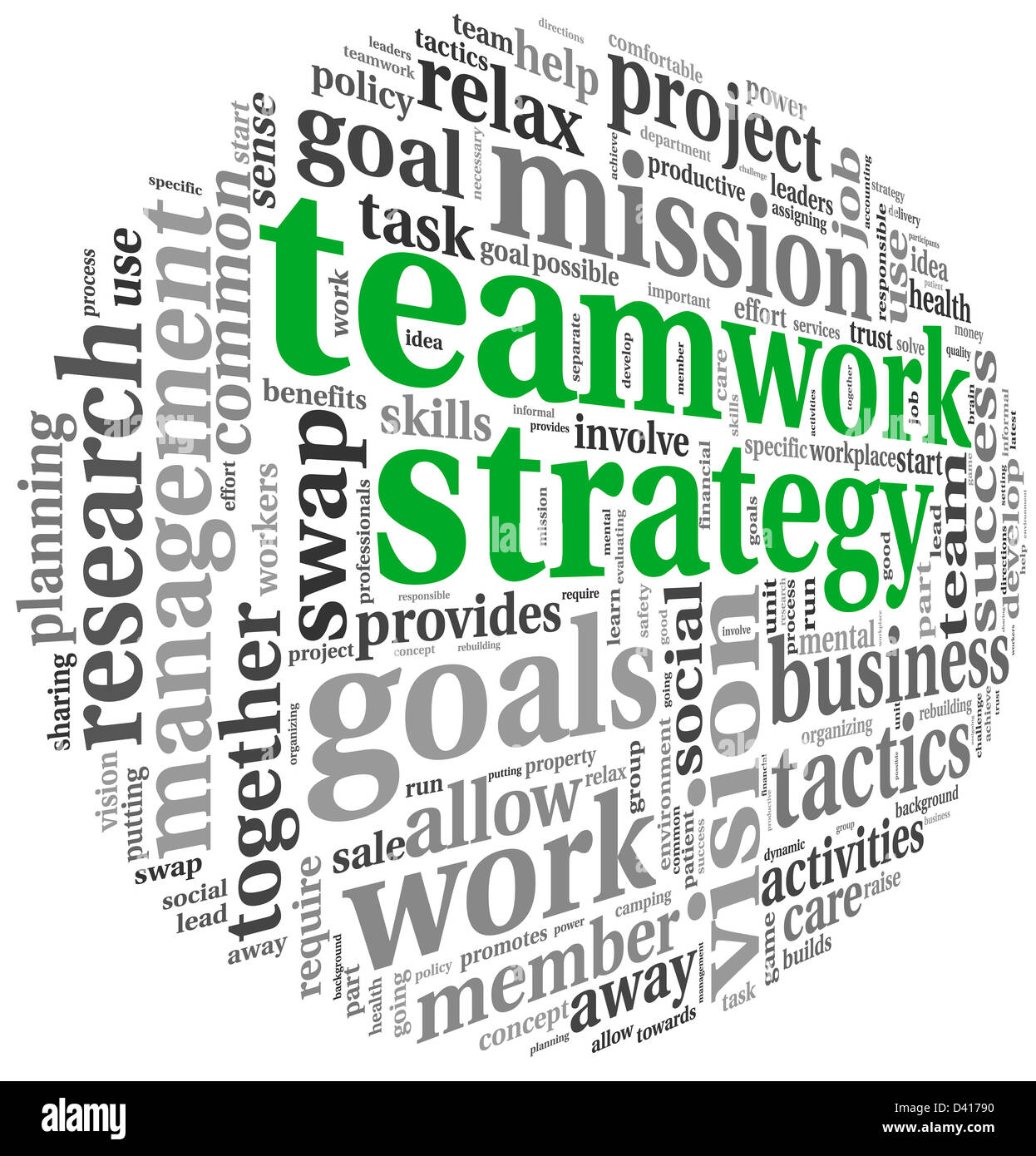 Teamwork strategy and management concept in word tag cloud Stock Photo ...