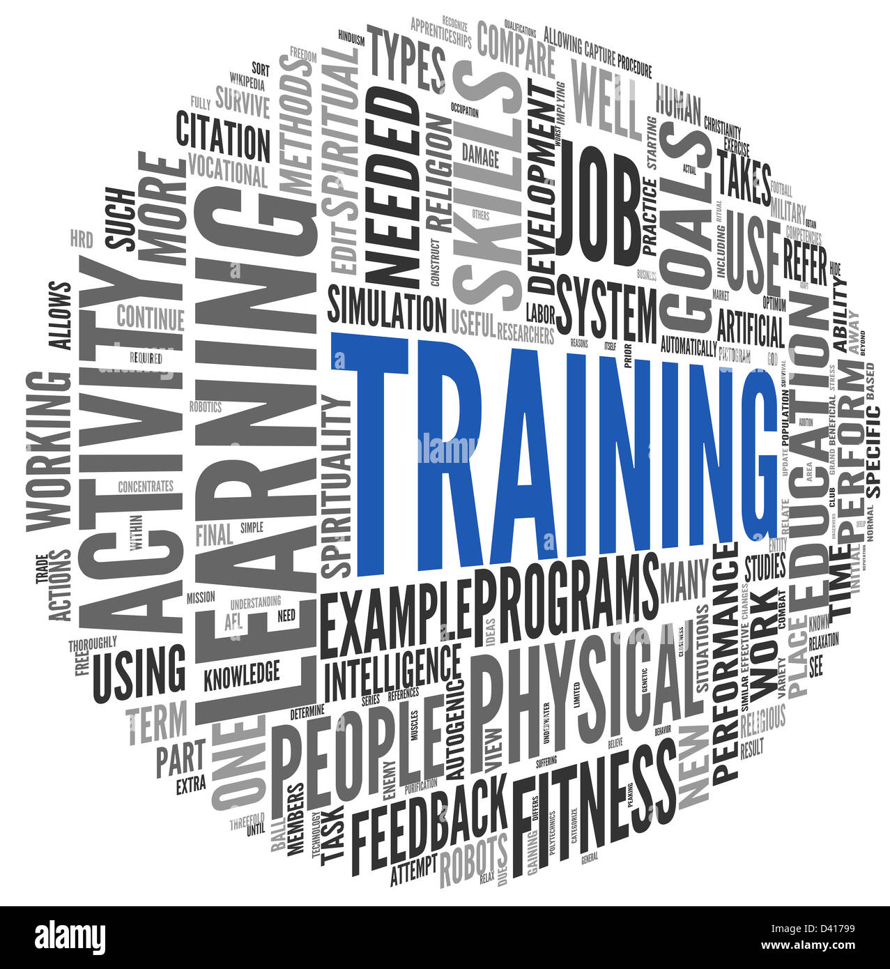 Training and education related words concept in tag cloud Stock Photo ...