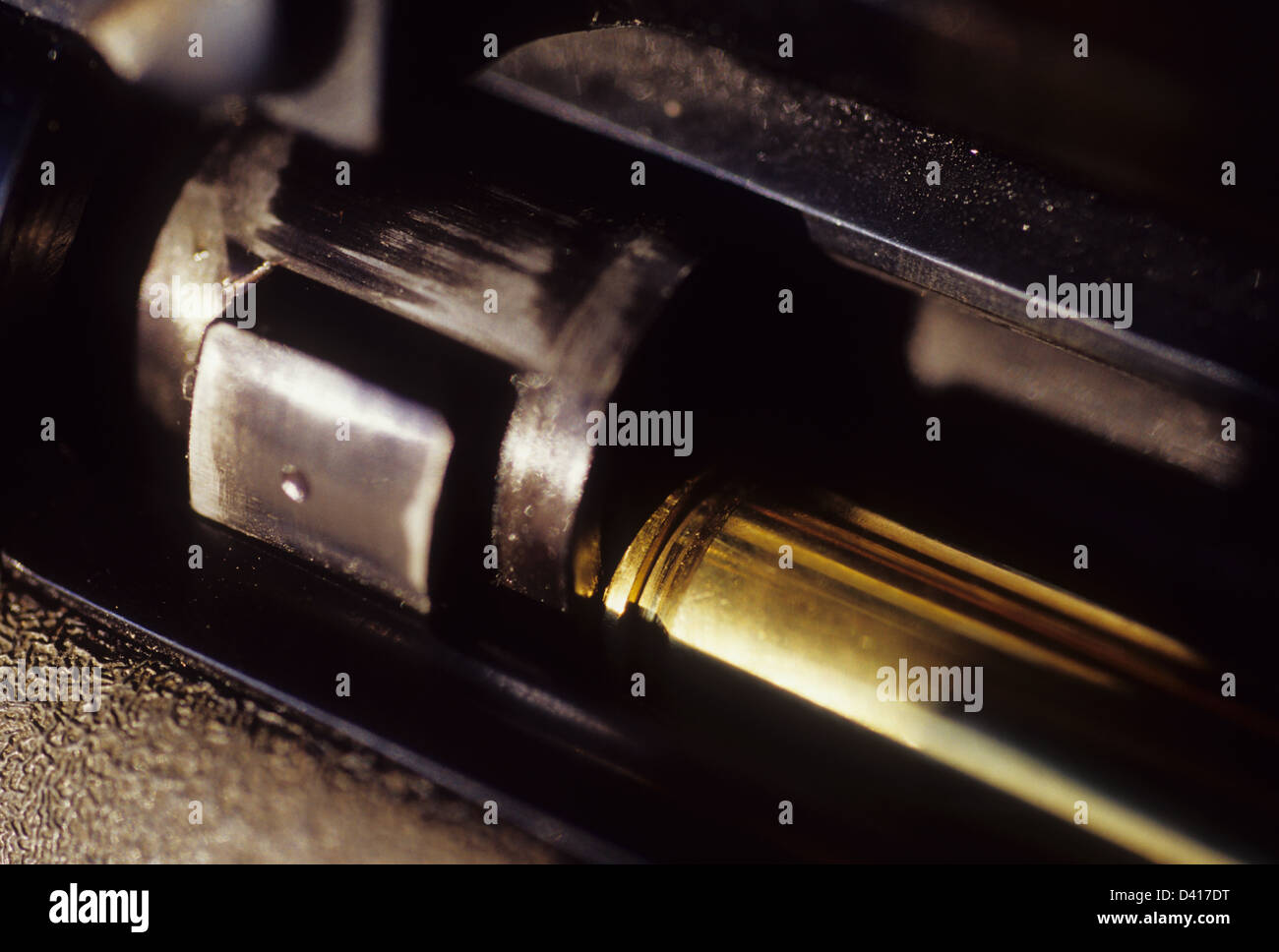 Bullet loaded into the breech of a deer hunting rifle Stock Photo - Alamy