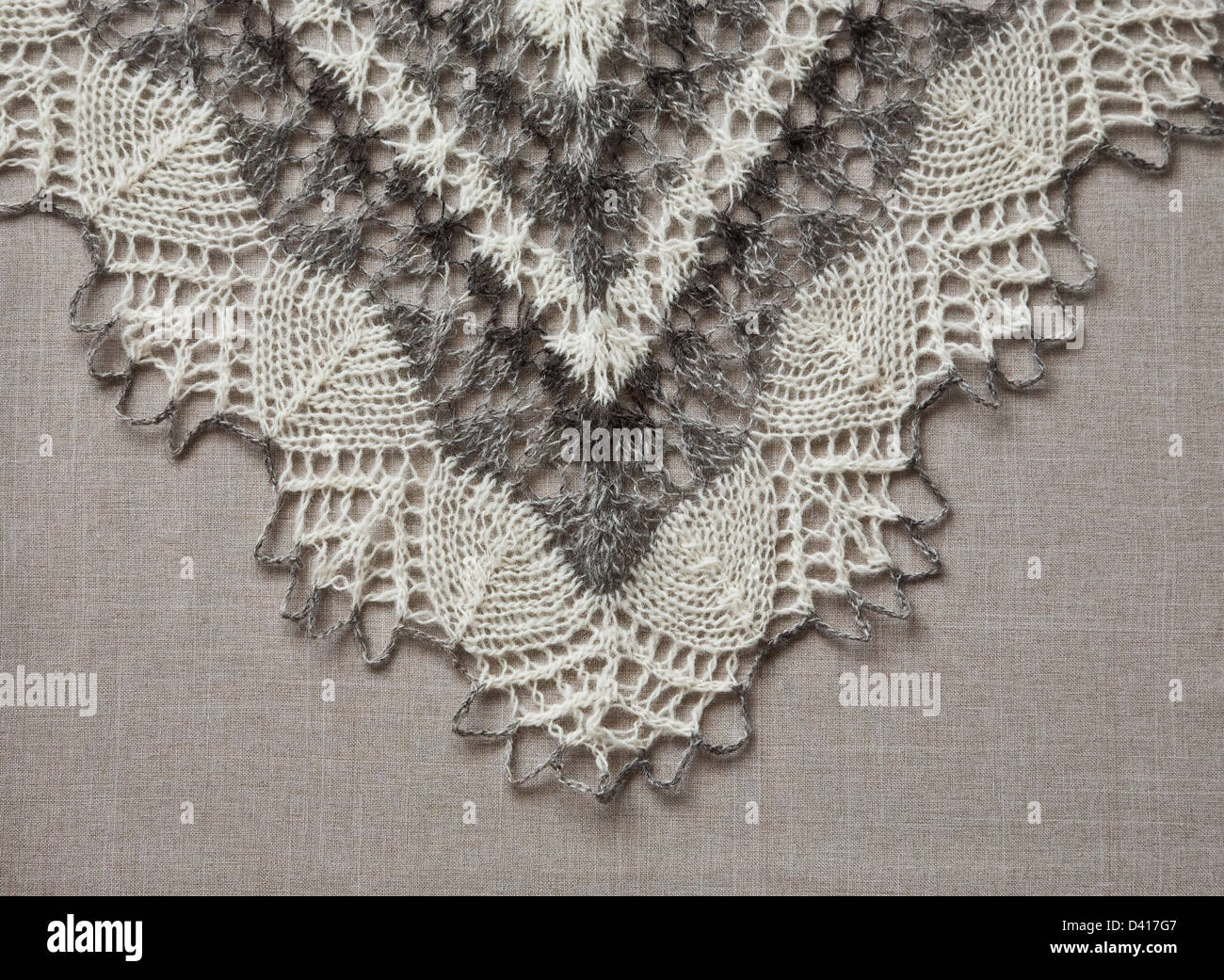 Close up cut out crochet woolen shawl pattern handmade in Iceland ...