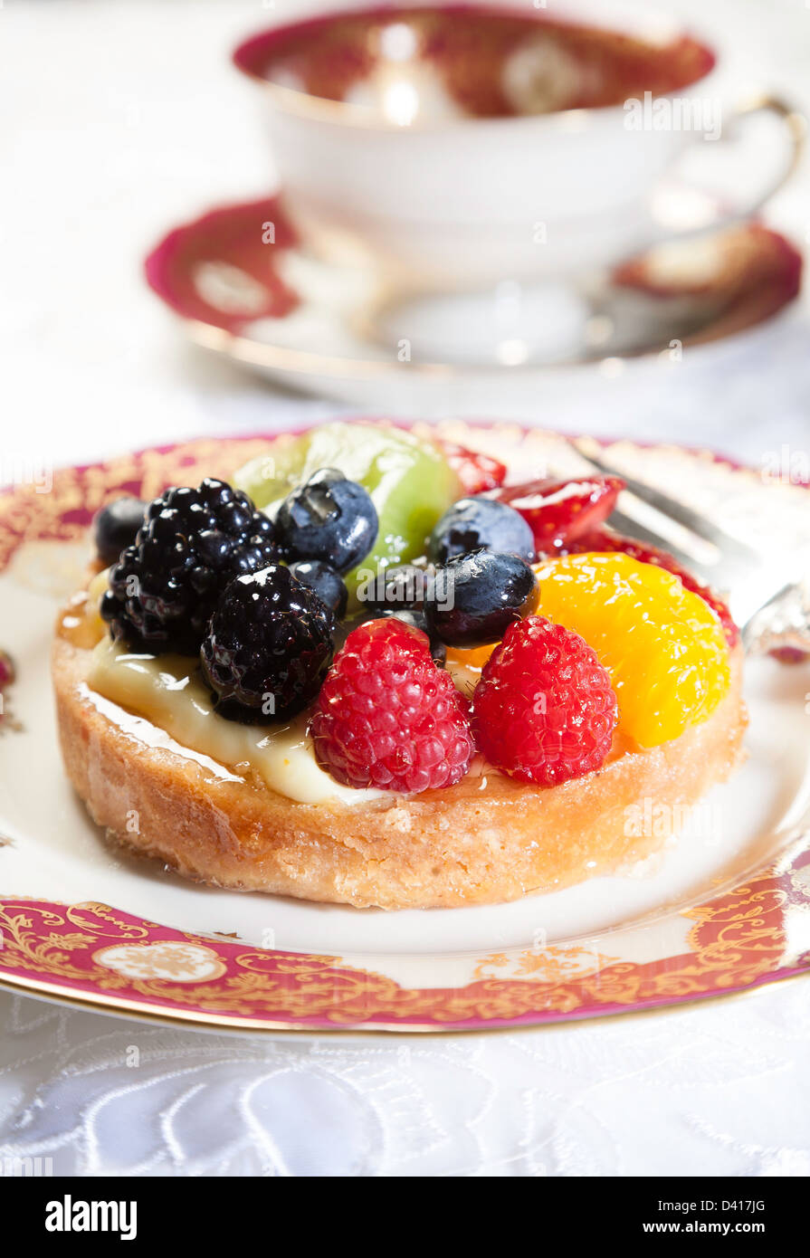 Fresh Fruit Torte at High Tea Stock Photo - Alamy