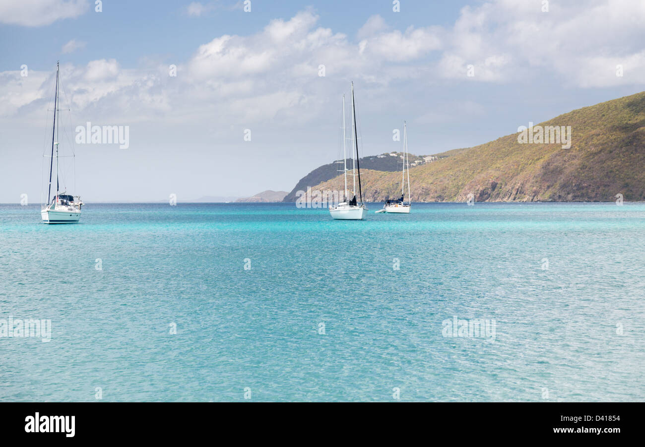 Brewers Beach bay scene on island of St Thomas in US Virgin Islands ...