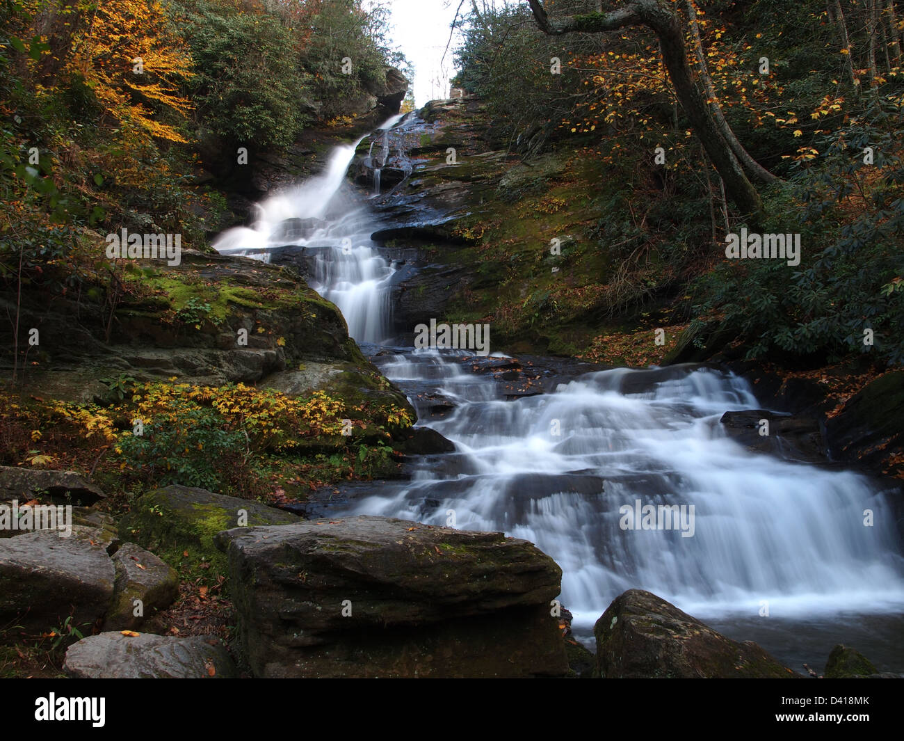 Cascading Mountain Waterfall on an Autumn Afternoon Stock Photo - Alamy