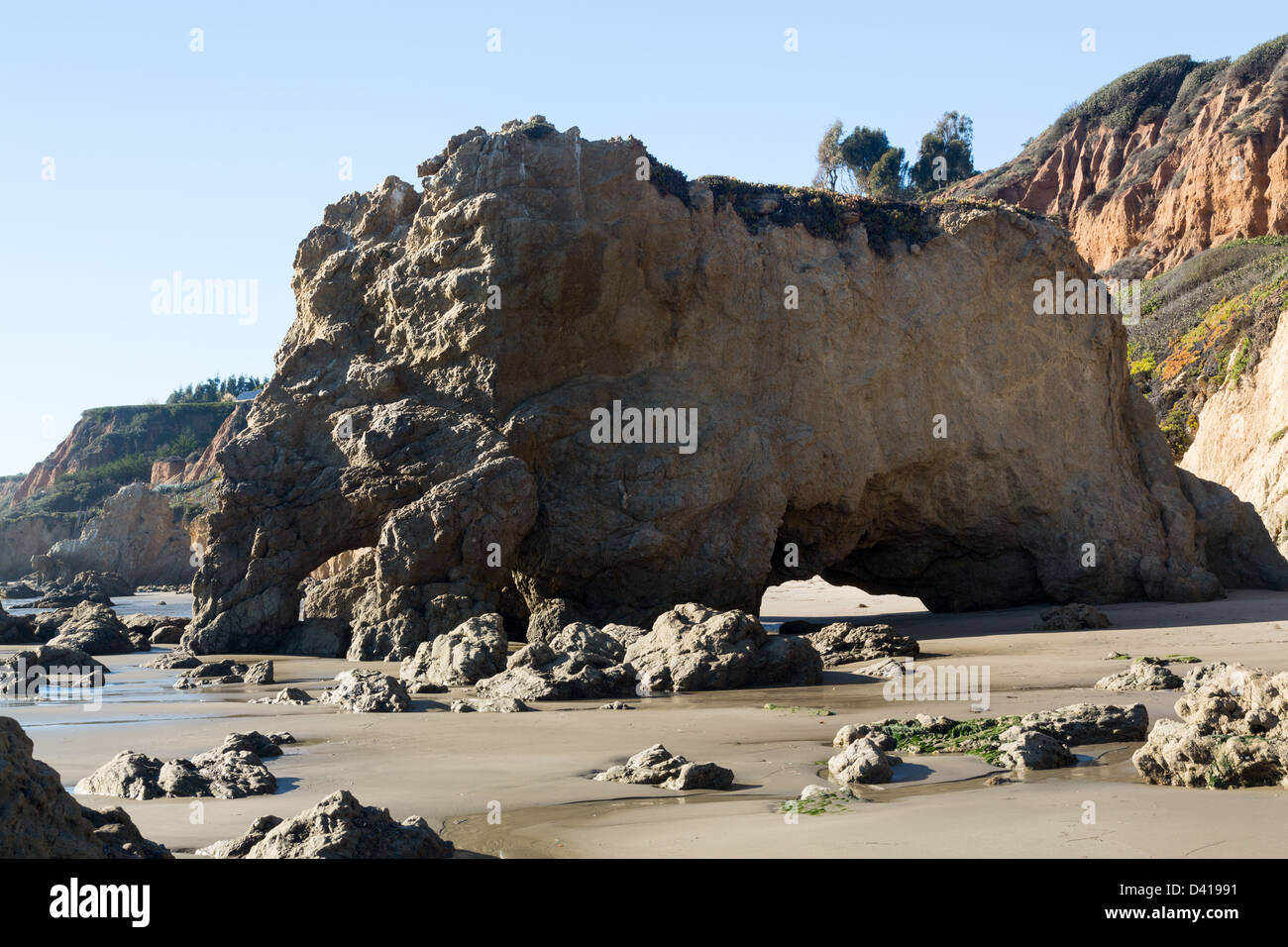 Rock Formation By Ocean On El Matador State Beach Malibu California