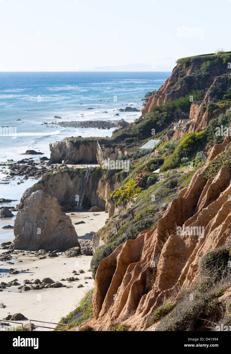 Rock formation by ocean on El Matador State Beach Malibu California ...