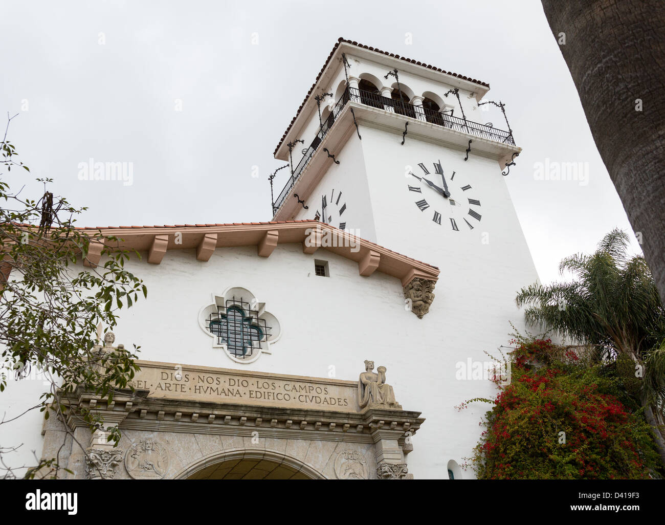 Exterior of famous Santa Barbara court house in California Stock Photo ...