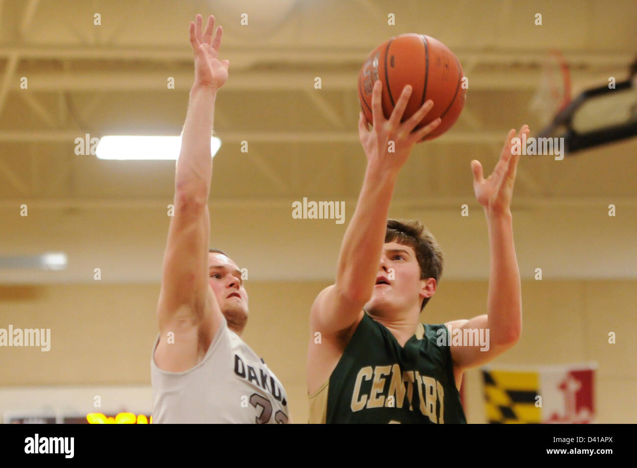 FEB 28, 2013 : Century's guard Kevin Steadman (14) battles Oakdale's ...