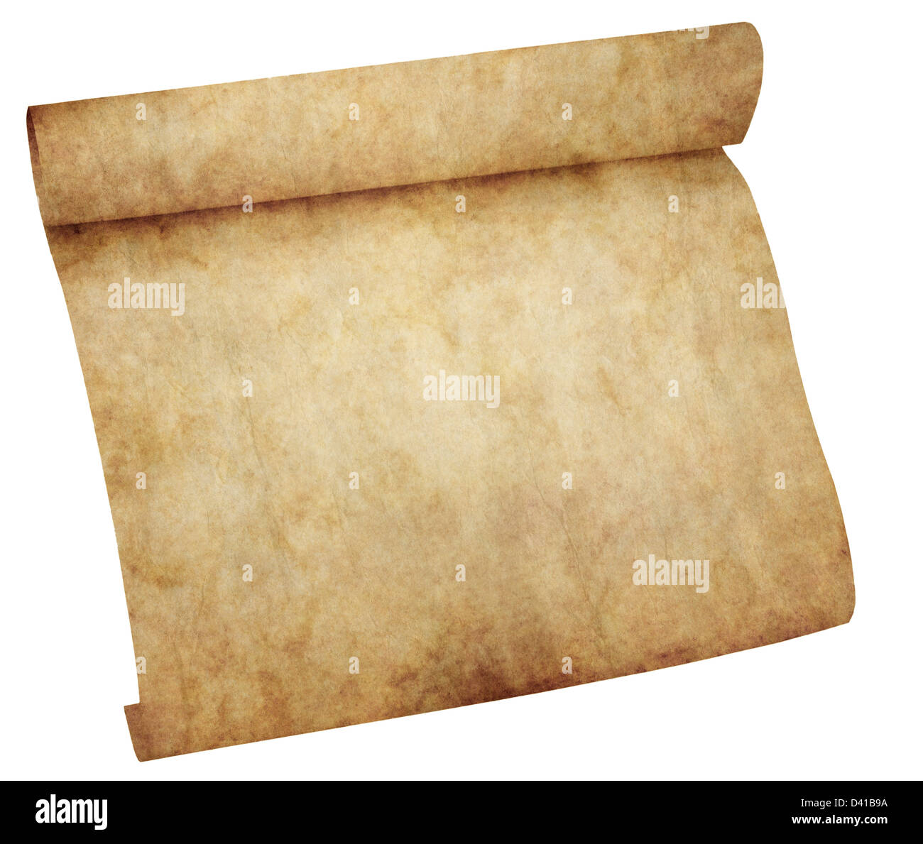 old parchment paper scroll isolated on white background Stock Photo - Alamy