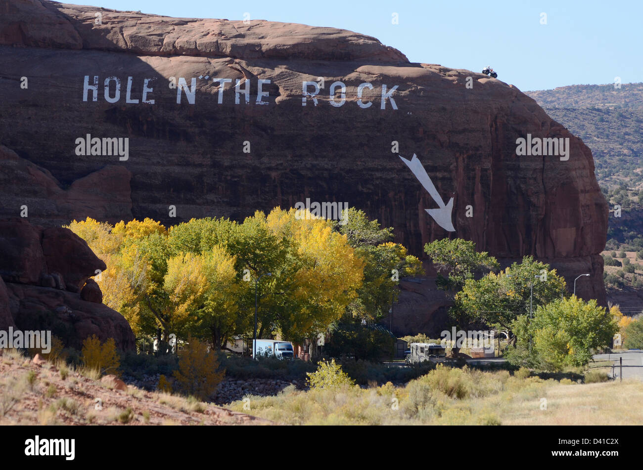 Rest area and Hole In The Rock tourist attraction along Highway 191 in ...