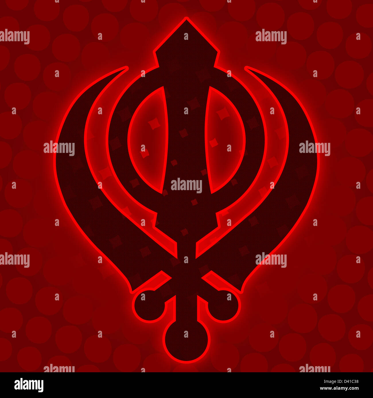 Sikh Symbol - Red Halftone background Stock Photo - Alamy