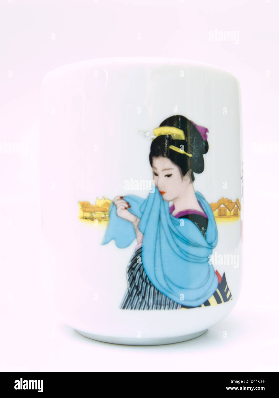 An Asian ceramics tea cup isolated on white background Stock Photo - Alamy