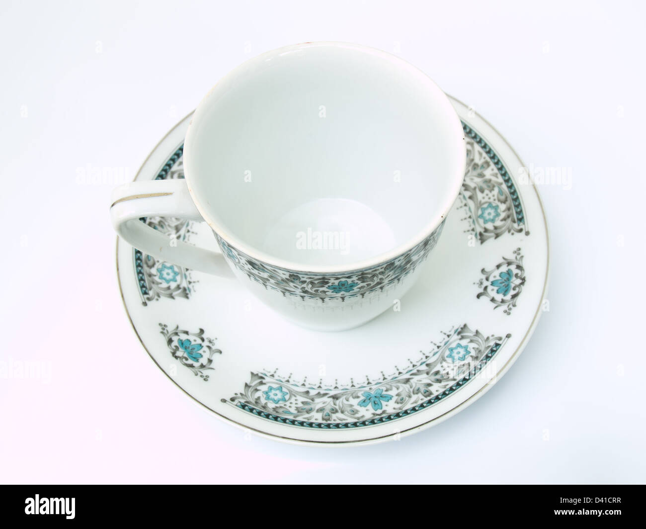 A tea cup with floral pattern isolated on white background Stock Photo ...