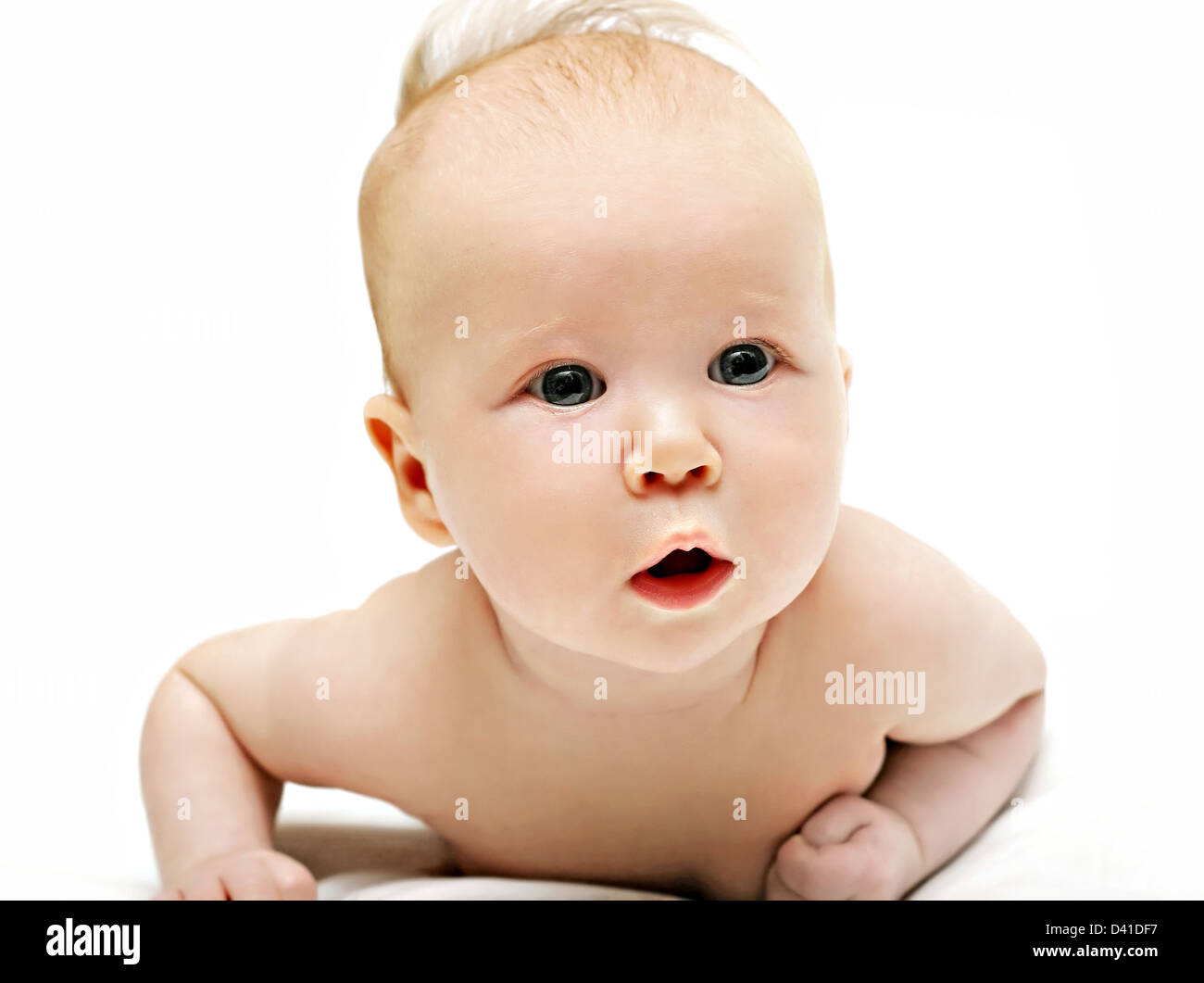 bright picture of crawling newborn baby Stock Photo - Alamy