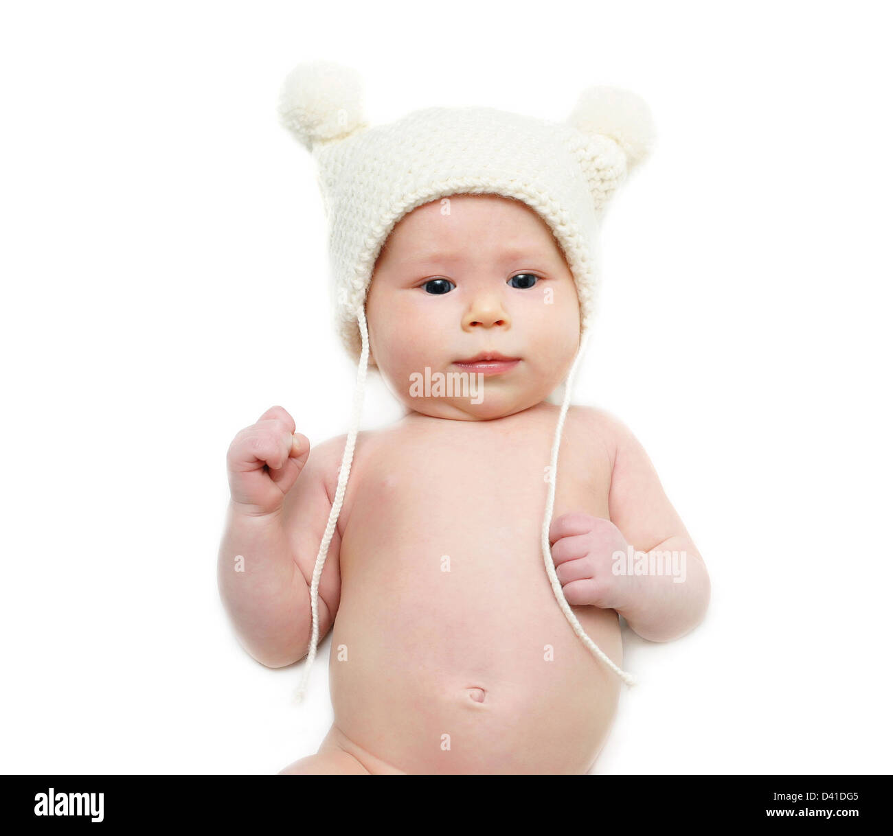 Newborn baby in the cap Stock Photo - Alamy