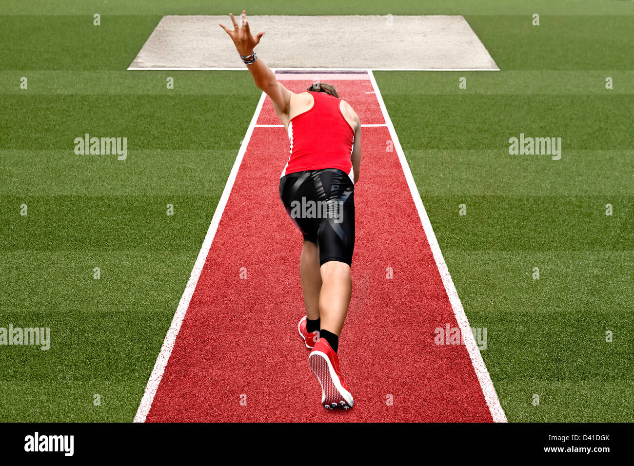 long jumper prepares for his start Stock Photo - Alamy