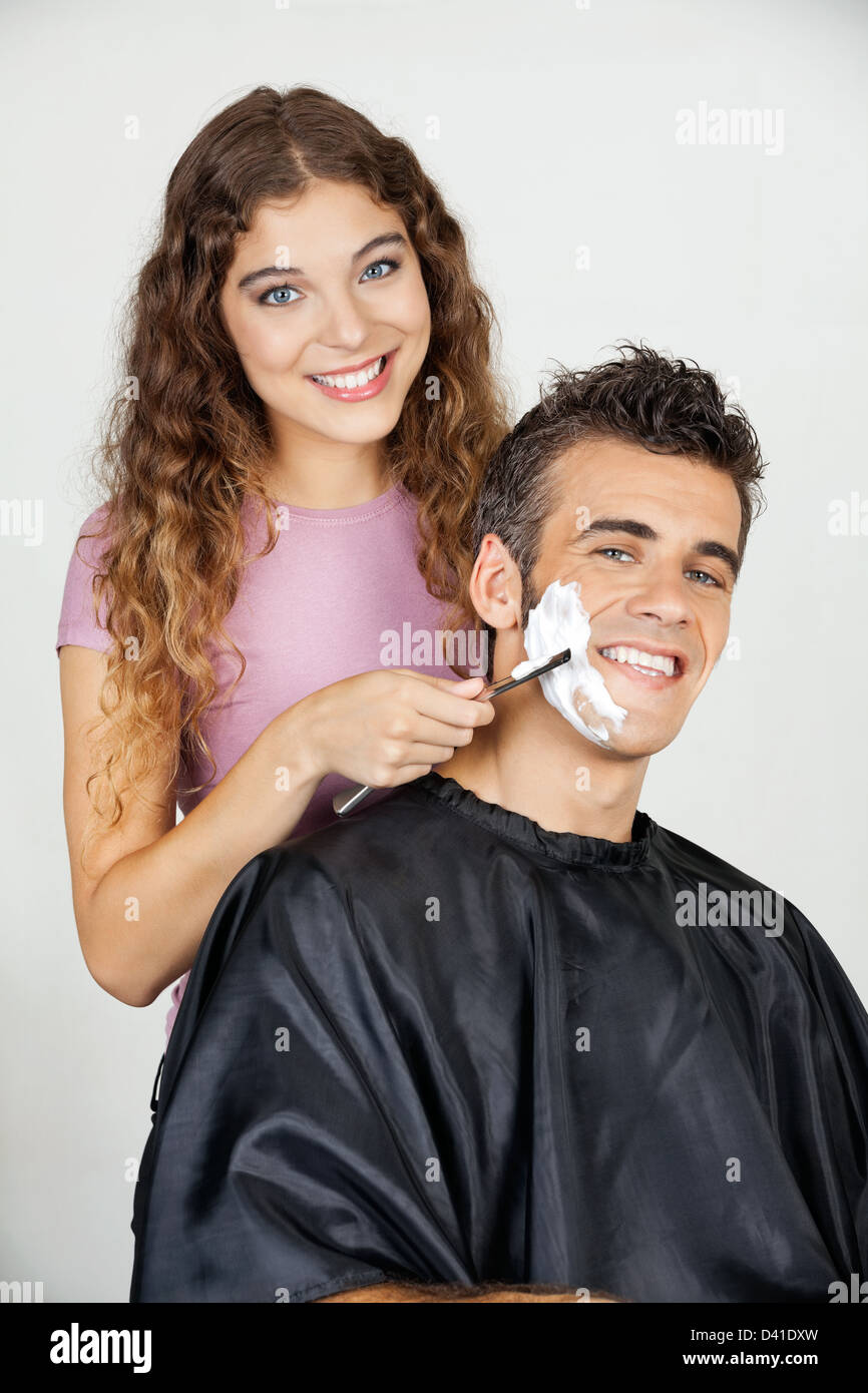 Getting a shave hi-res stock photography and images - Alamy