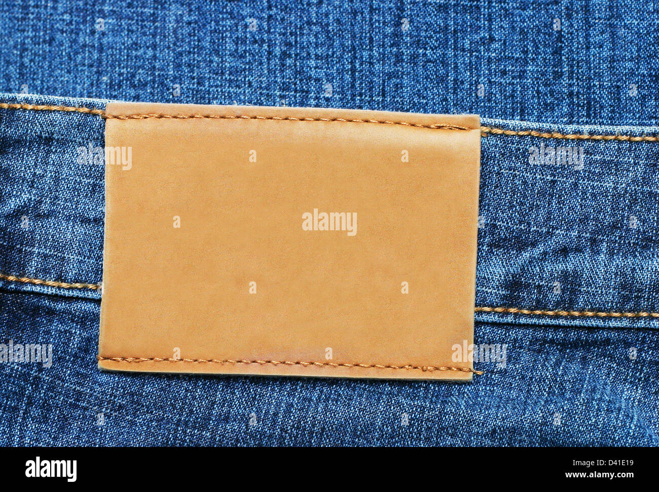 Blue Jeans Label Stock Photo - Alamy