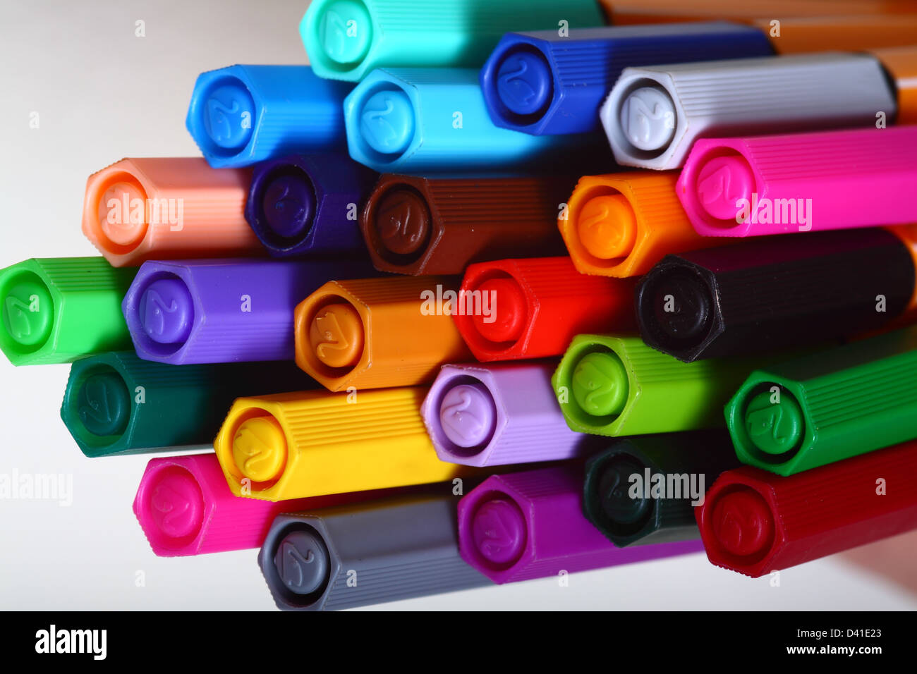 Selection of colourful pens Stock Photo - Alamy