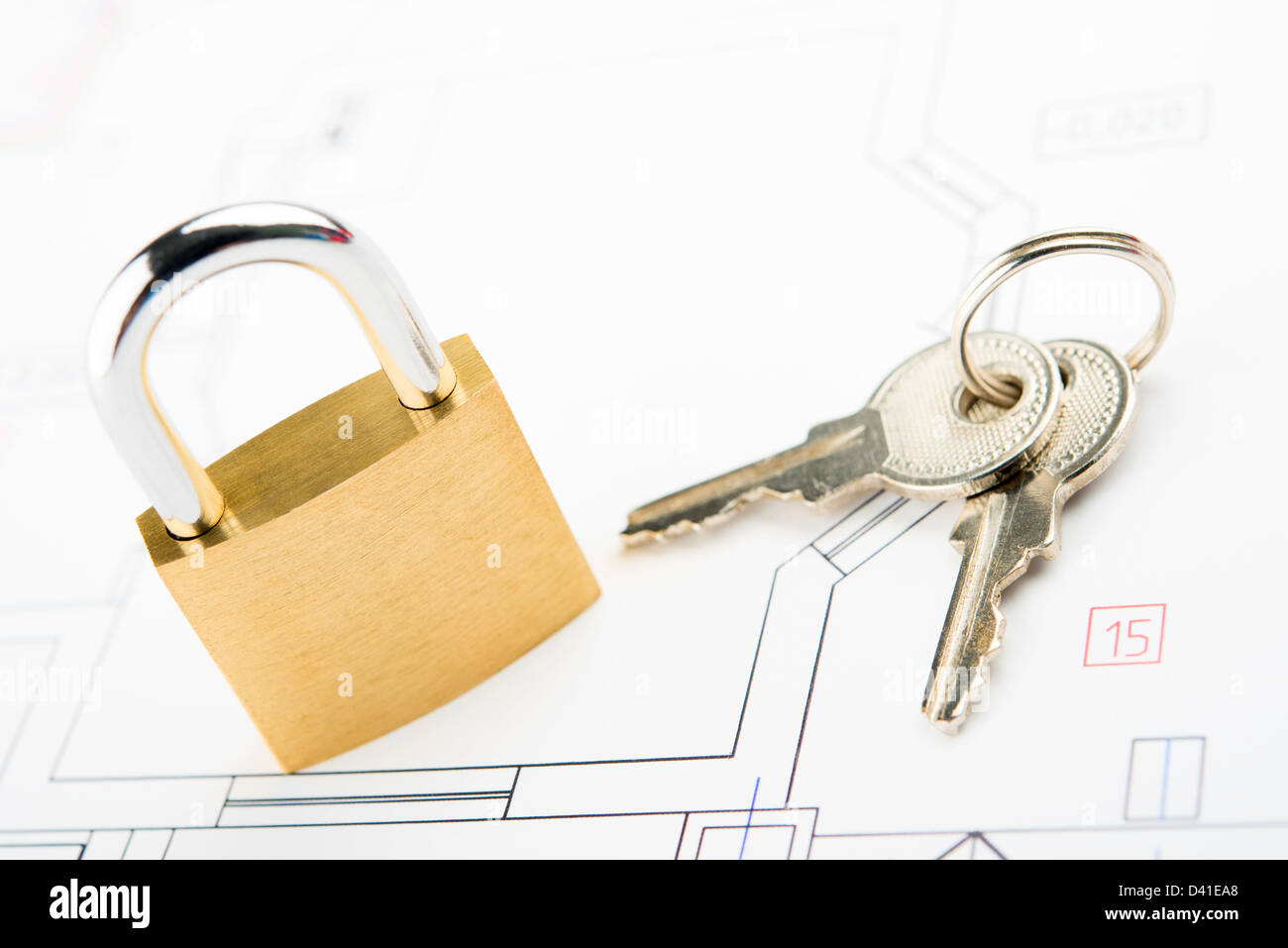Concept of housing . Key and lock Stock Photo - Alamy