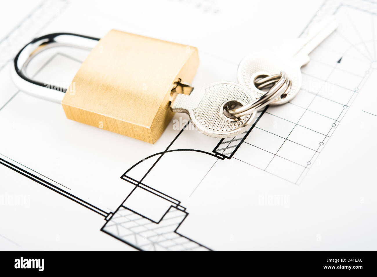 Concept of housing . Key and lock Stock Photo - Alamy