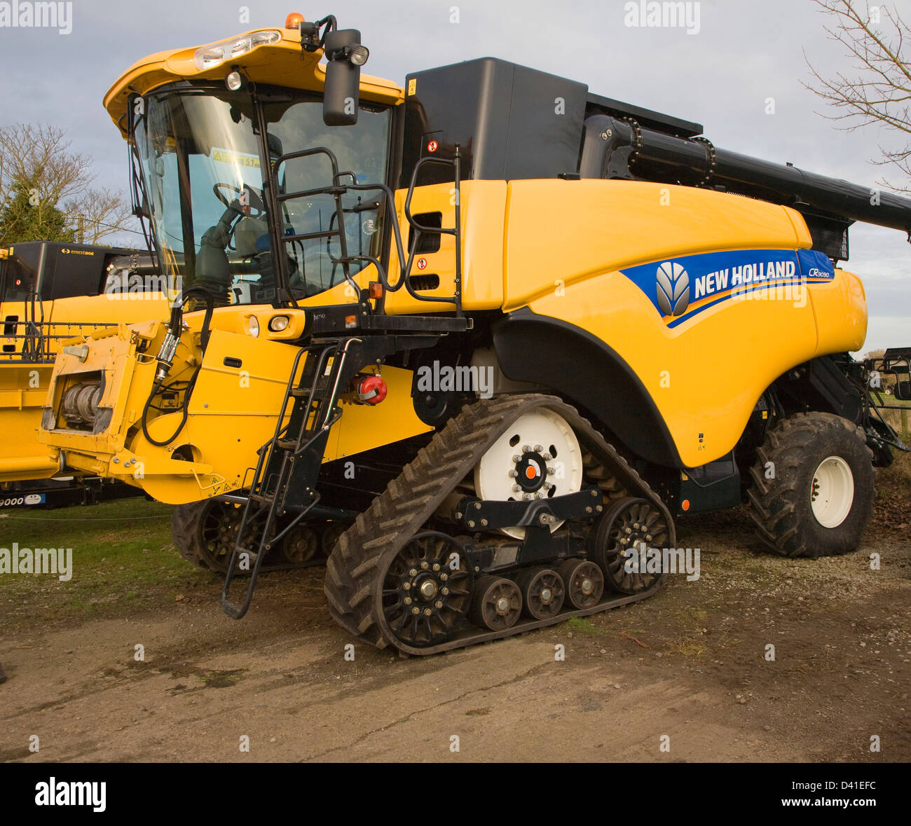 New Holland CR range combine harvester machines, Suffolk, England Stock ...