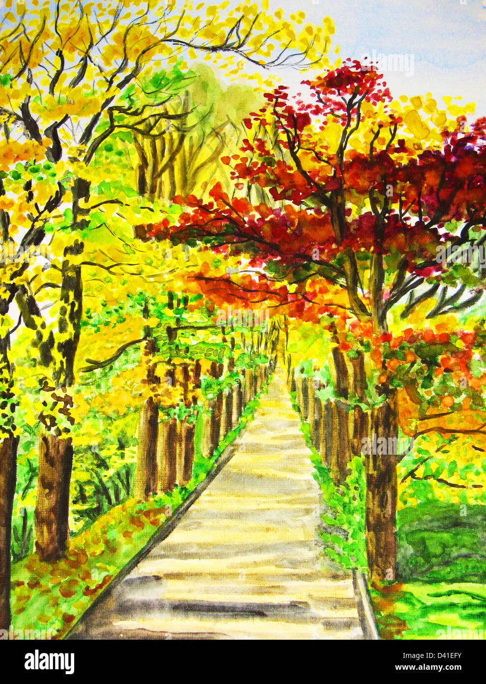 Hand drawn picture, watercolour painting Stock Photo - Alamy