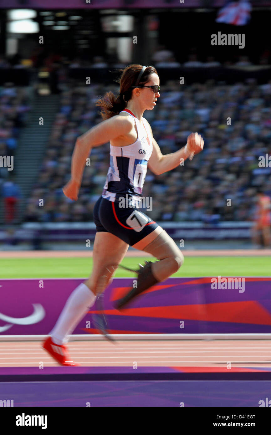 Stef Reid of GB in the heats of the womens of the 200m - T44 in the ...