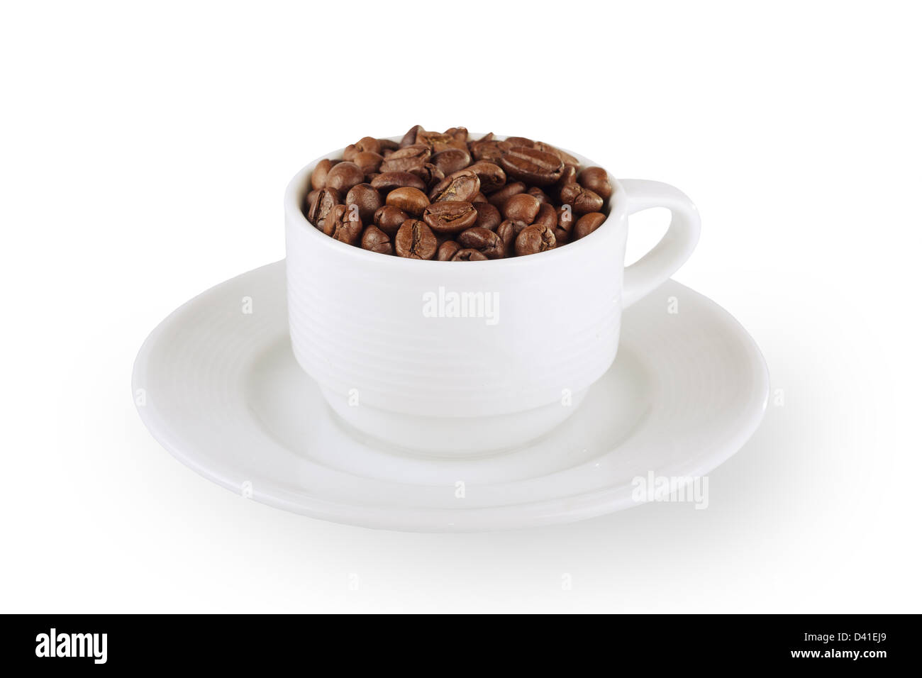 cap of coffee beans isolated on white Stock Photo - Alamy