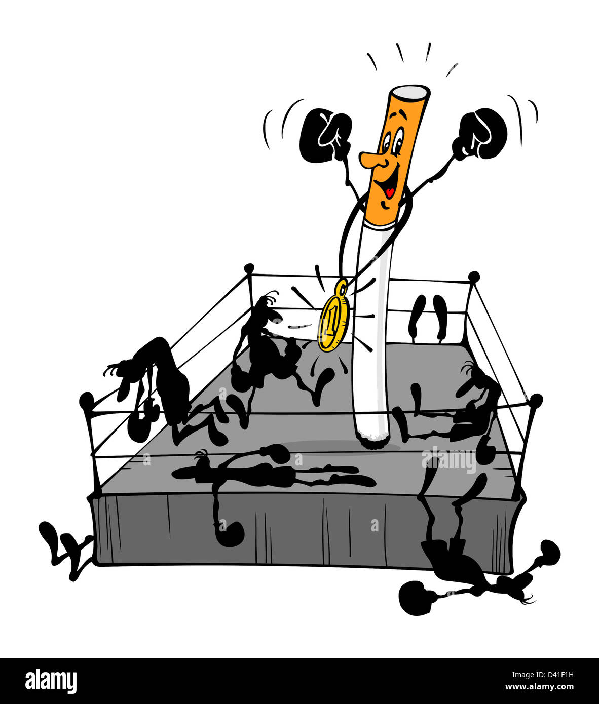 Cigarette on the boxing ring Stock Photo - Alamy