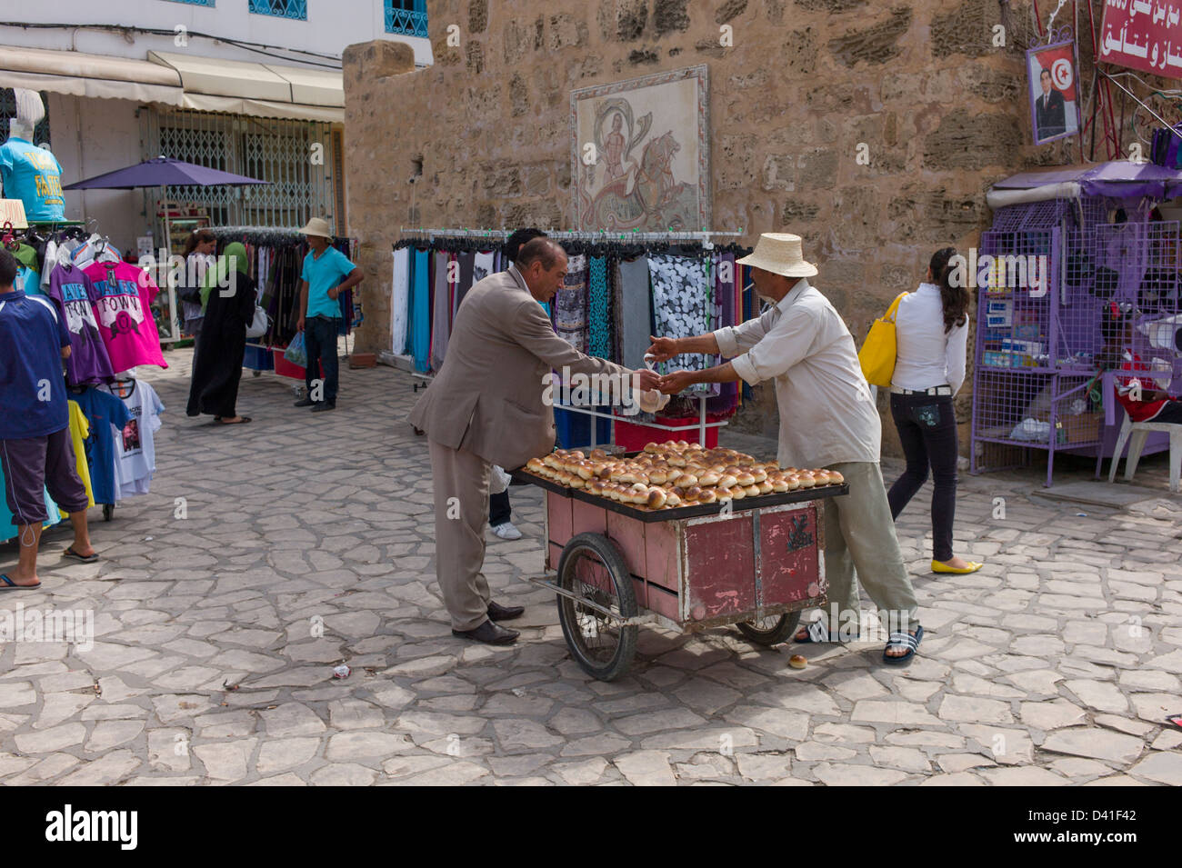 Market bread seller in sousse hi-res stock photography and images - Alamy