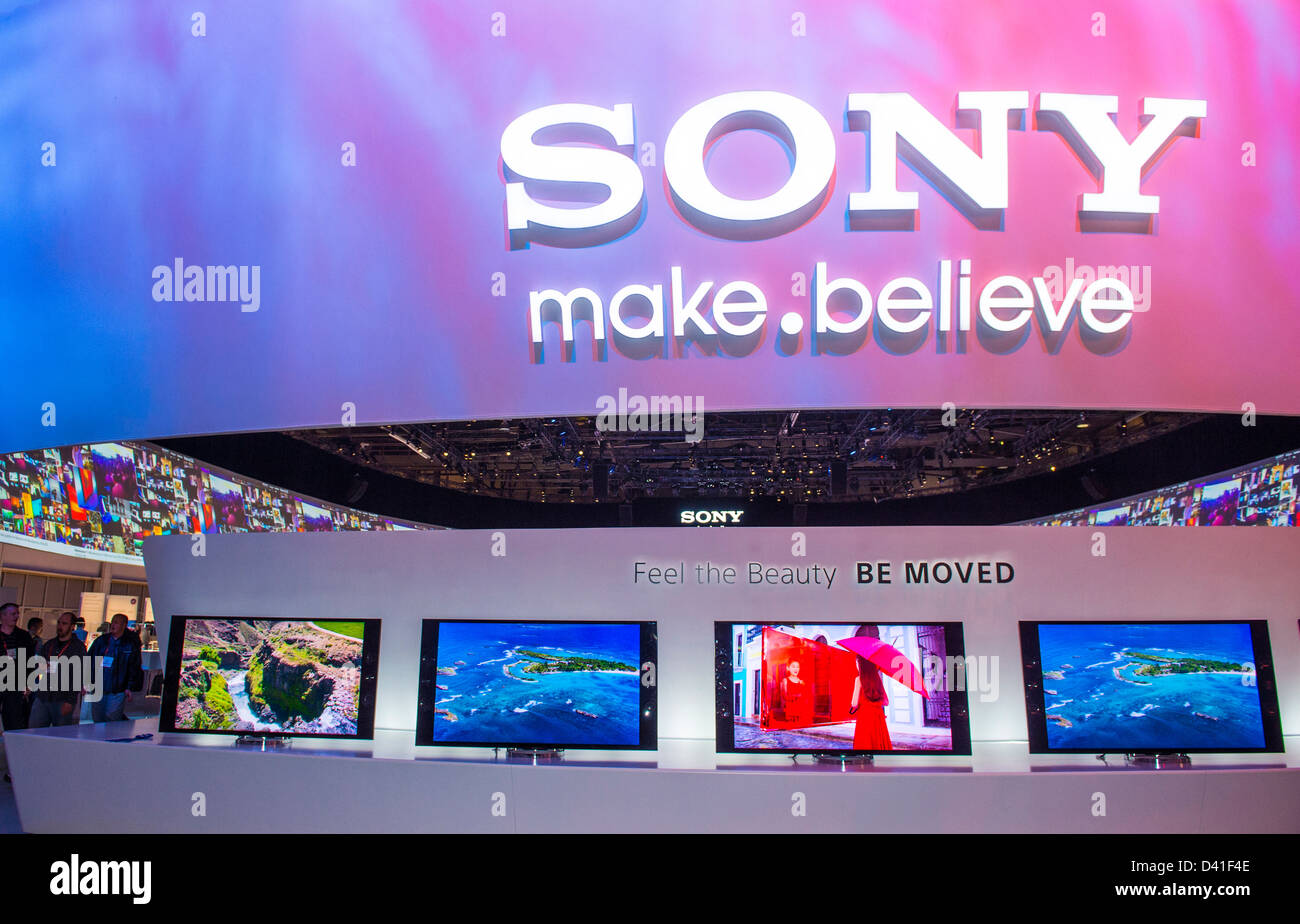 The Sony booth at the CES show held in Las Vegas Stock Photo - Alamy