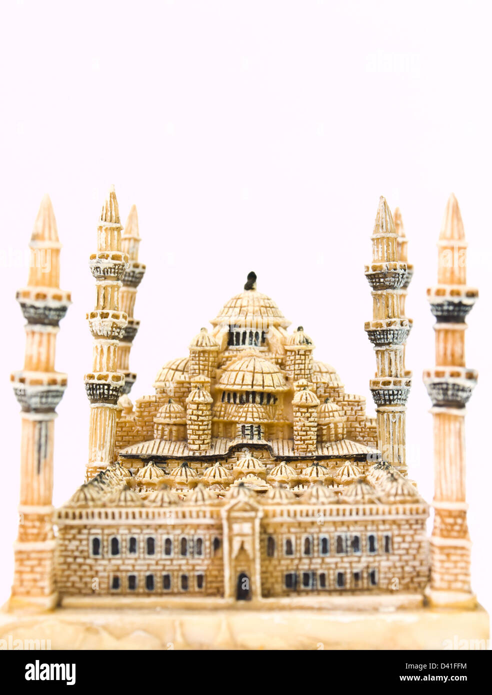 A blue mosque miniature model isolated on white background, One of the ...